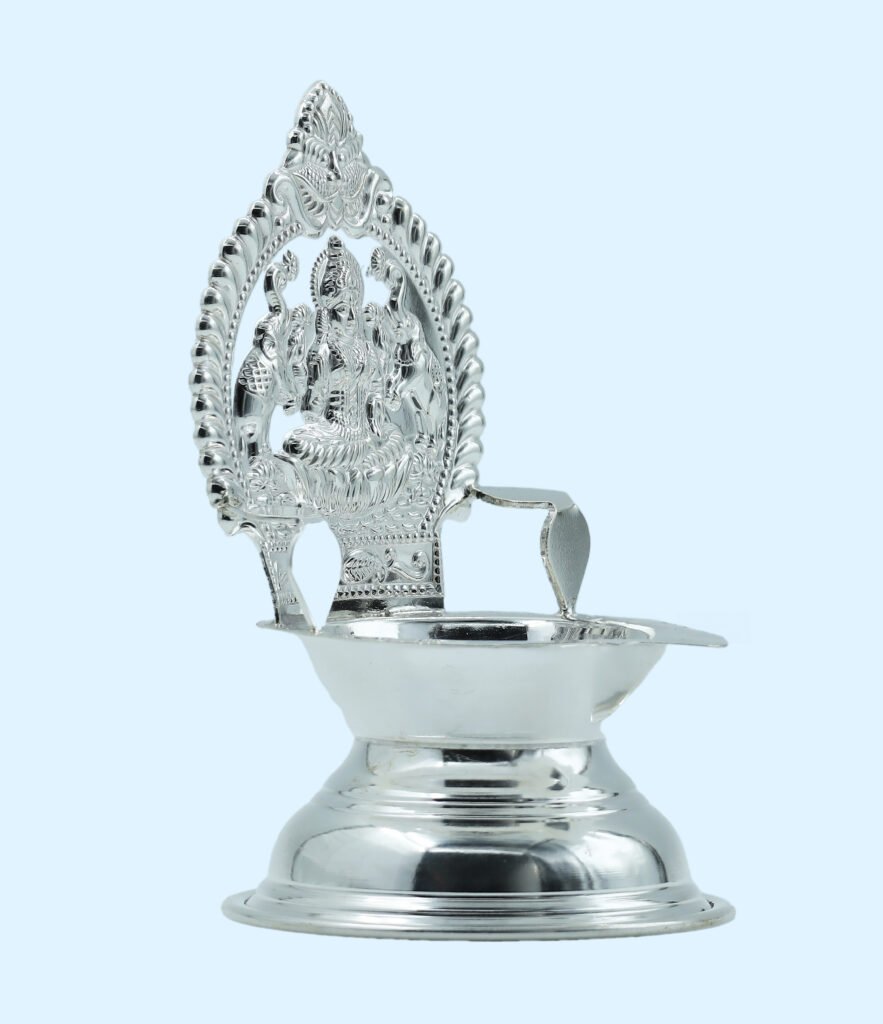 A Sacred Original Silver Kamakshi deepam - Dharmik Jewels