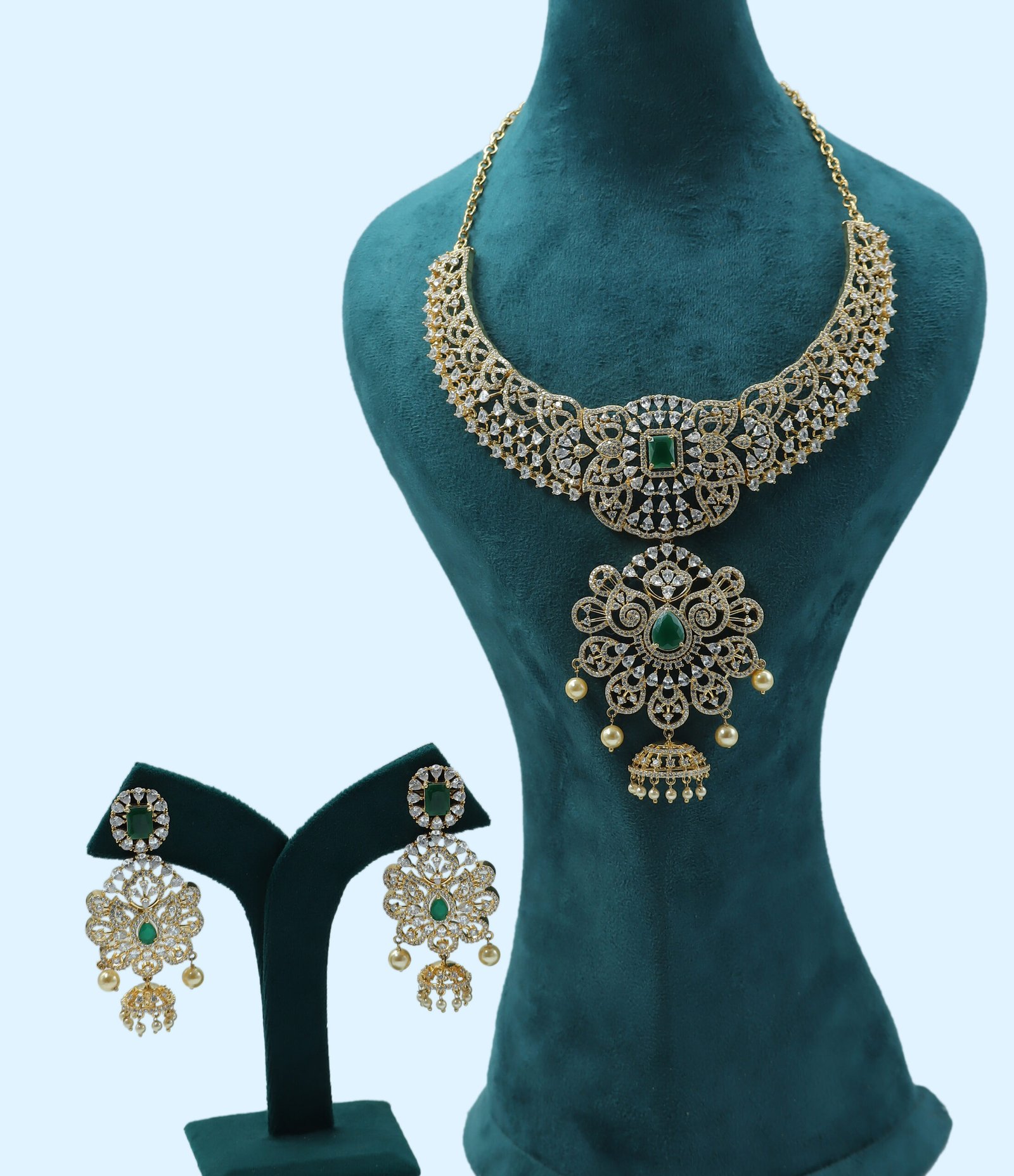 South Indian Style Silver Necklace - Dharmik Jewels