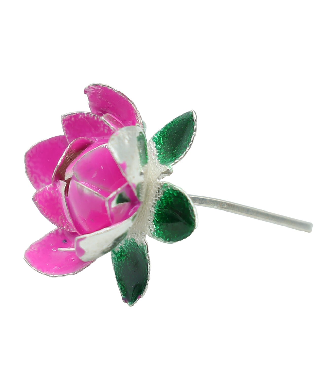 Pure Silver Pink Lotus Flower - Dharmik Jewels