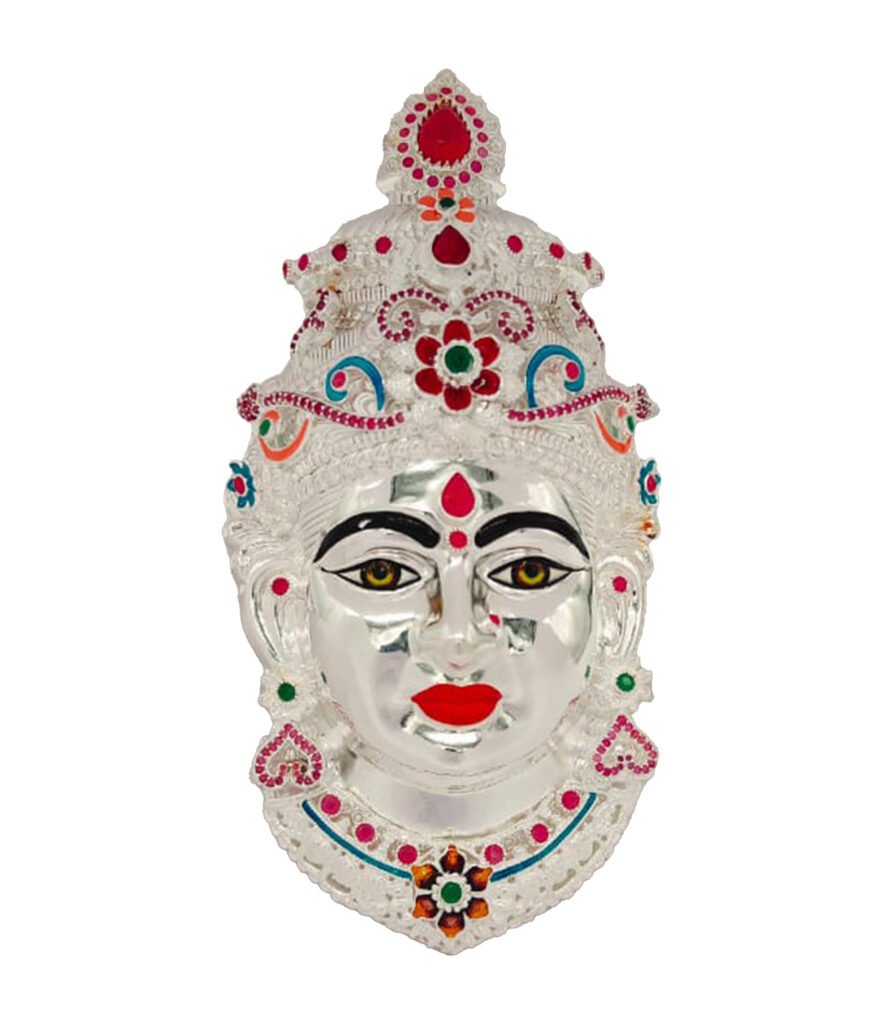 Silver Varalakshmi Ammavari Face for Pooja - Dharmik Jewels