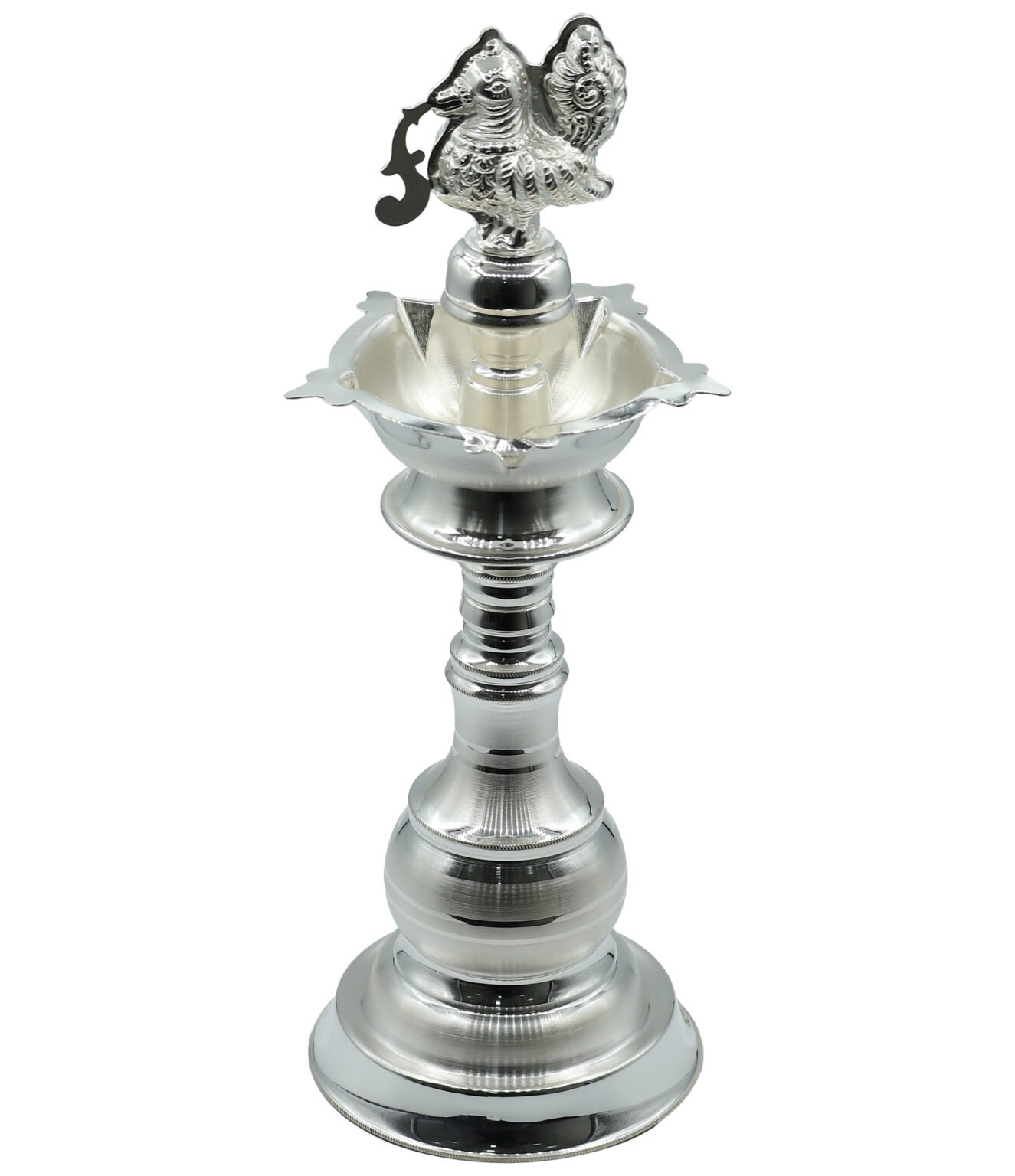 Pure Silver Kuthu Vilakku Set for Pooja - Dharmik Jewels