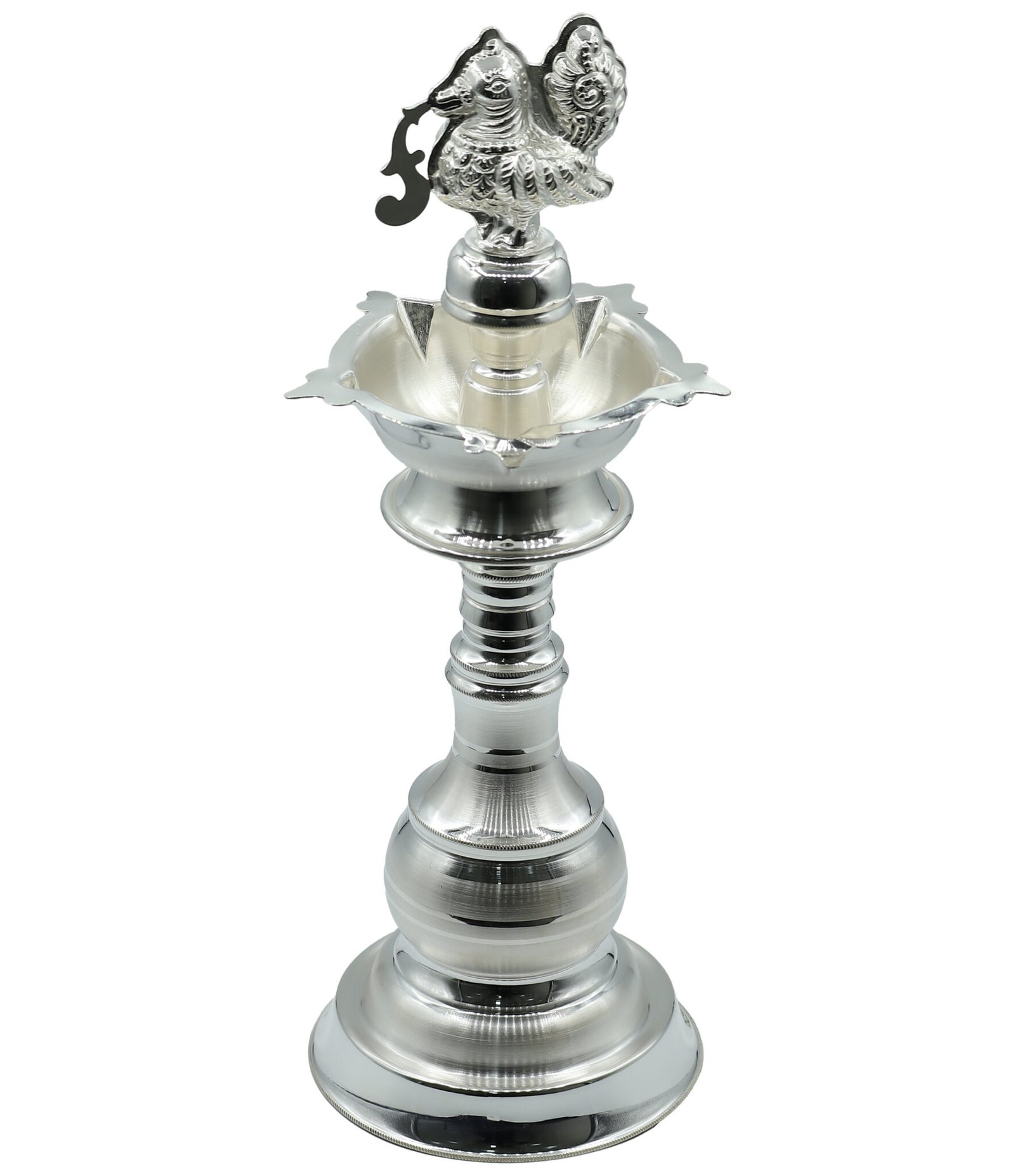 Pure Silver Kuthu Vilakku Set for Pooja - Dharmik Jewels